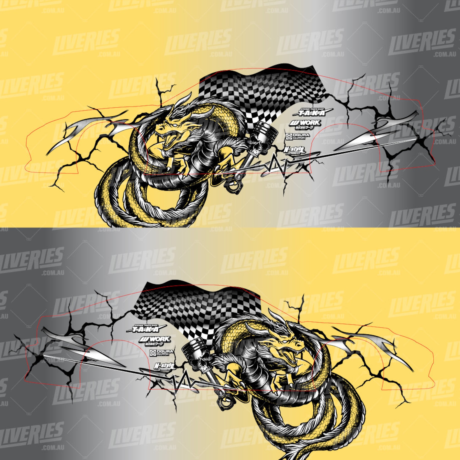 Dragon Pastel Metallic Drift Livery Design - Digital File, Motorsport ...