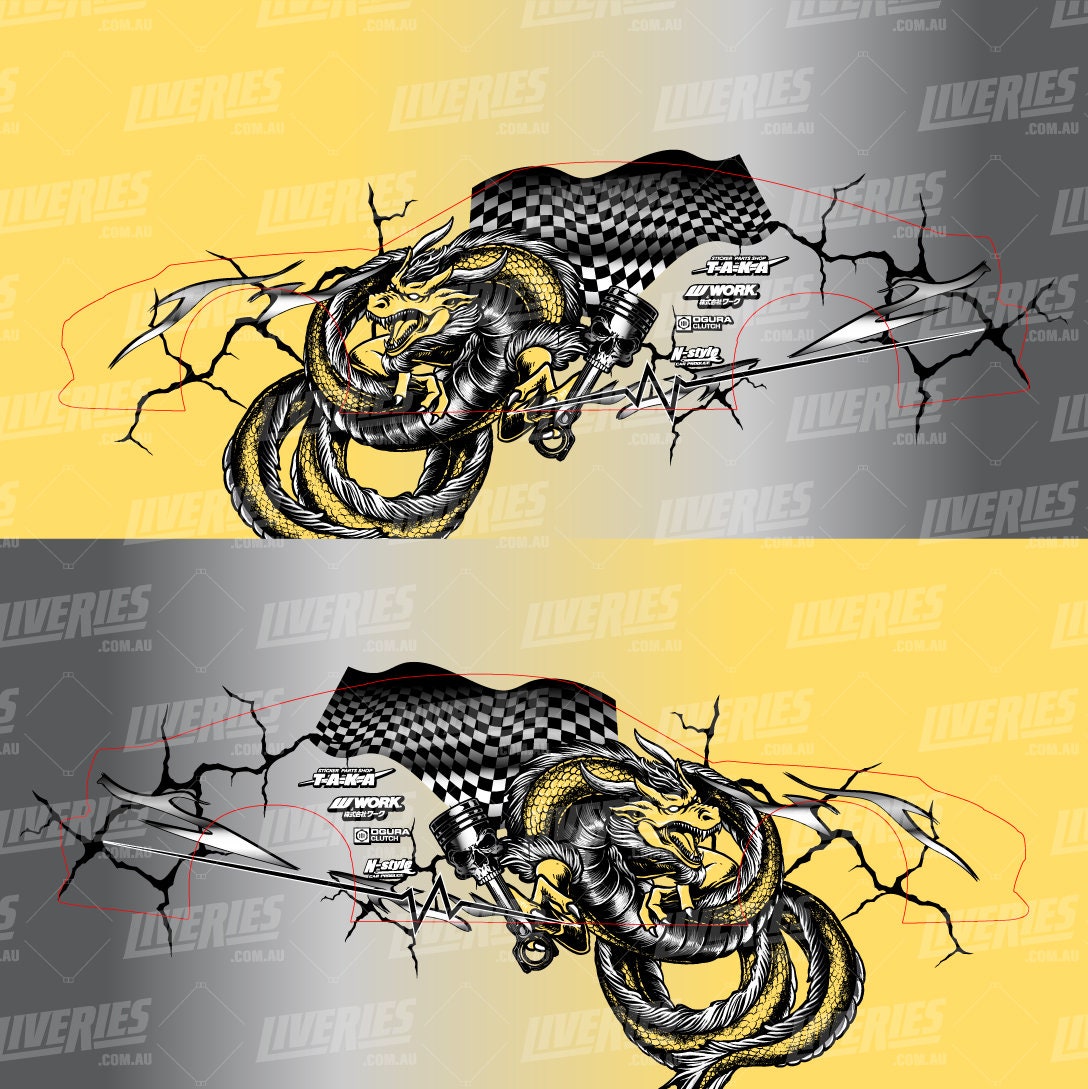 Dragon Pastel Metallic Drift Livery Design - Car Wrap, Motorsport ...
