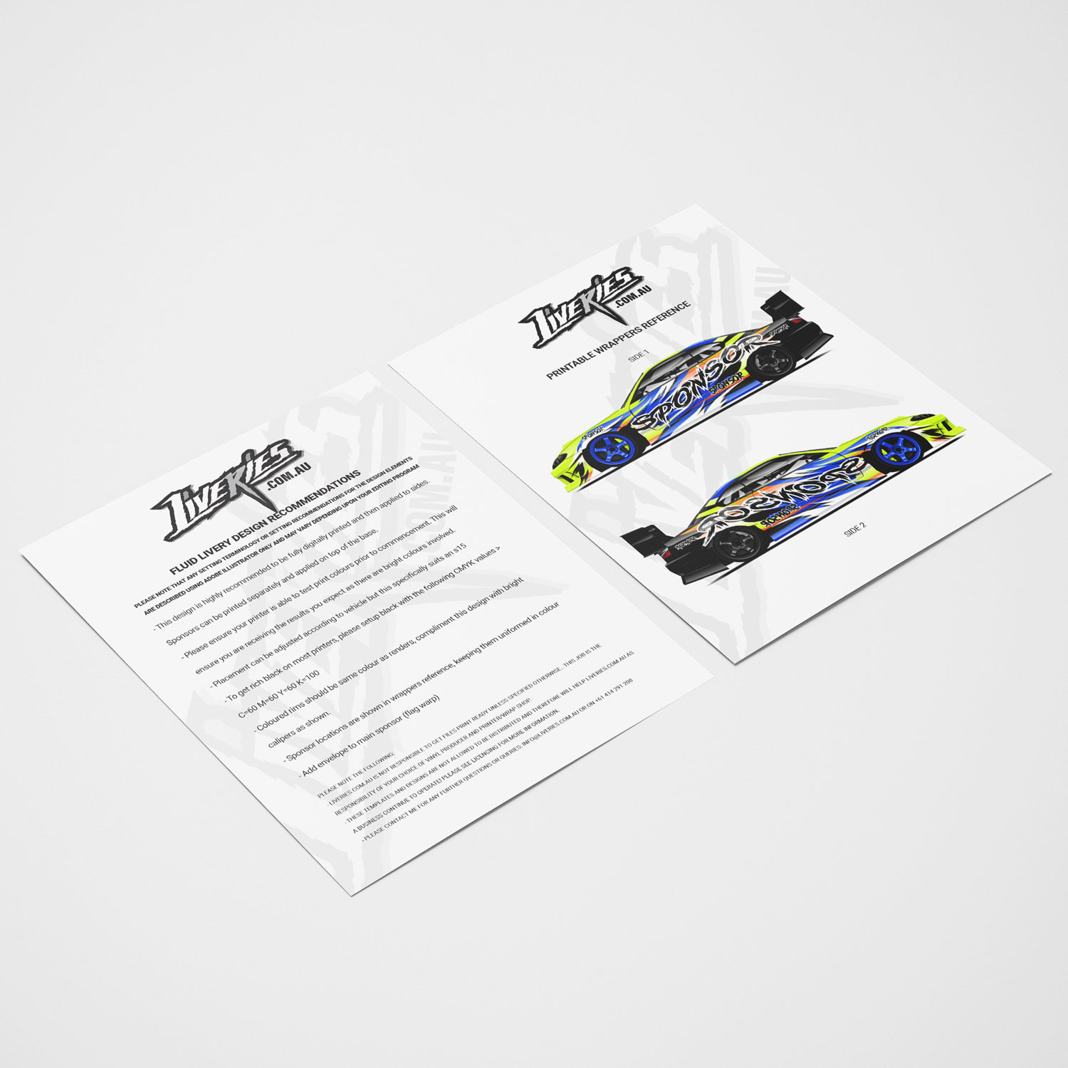 Fluid Fluro Fire Drift Livery Design - Digital File, Motorsport Livery ...