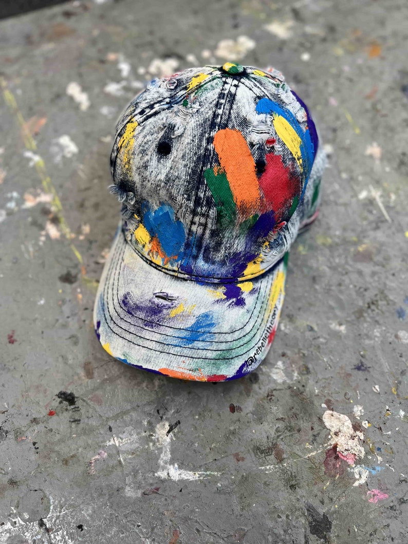 Pride | Hand Painted Pride Baseball Cap- Custom Rainbow Trucker Cap ...