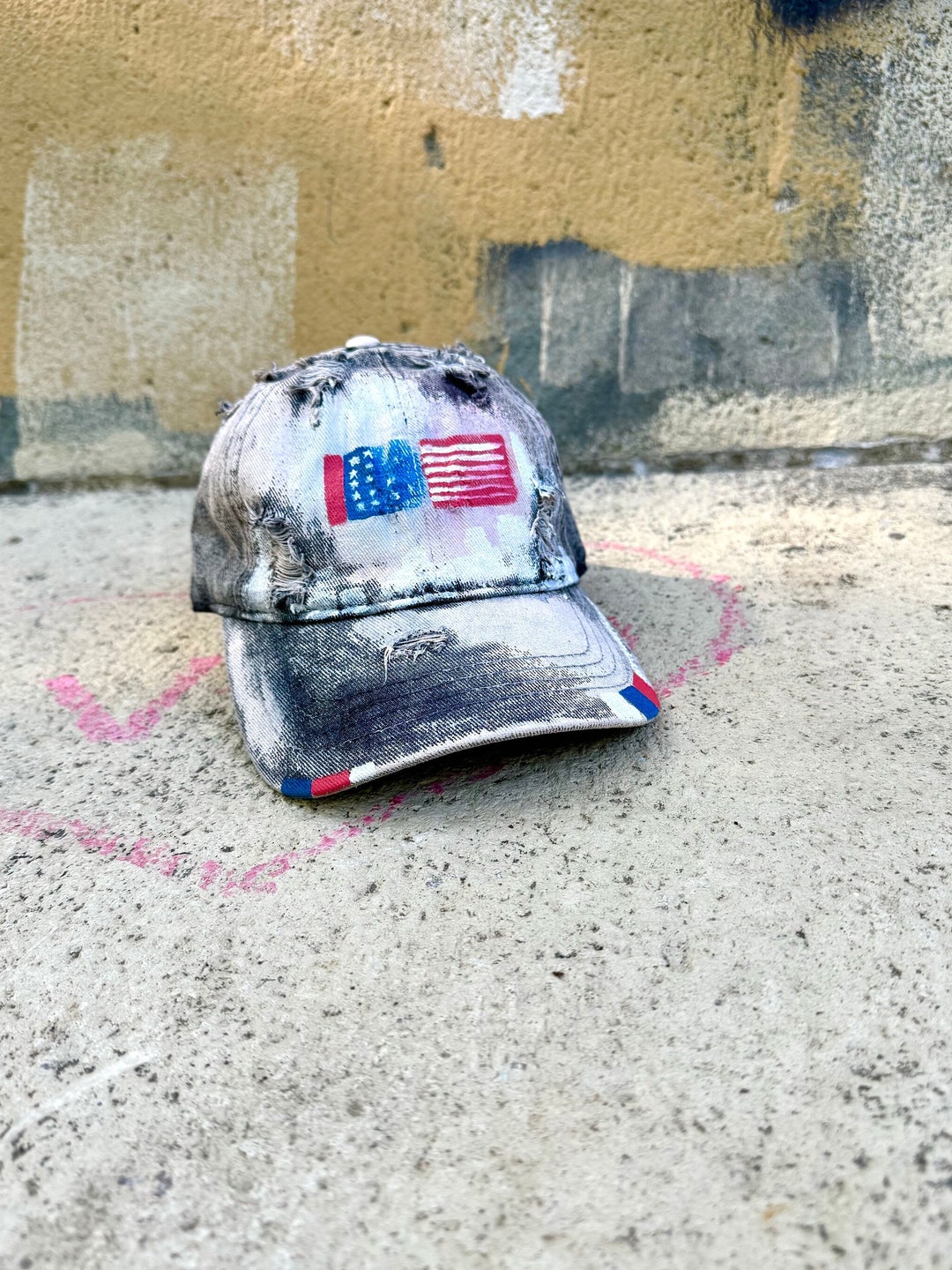 American Flag Painted Cap, Independence Day Hats, Forth of July Gear ...