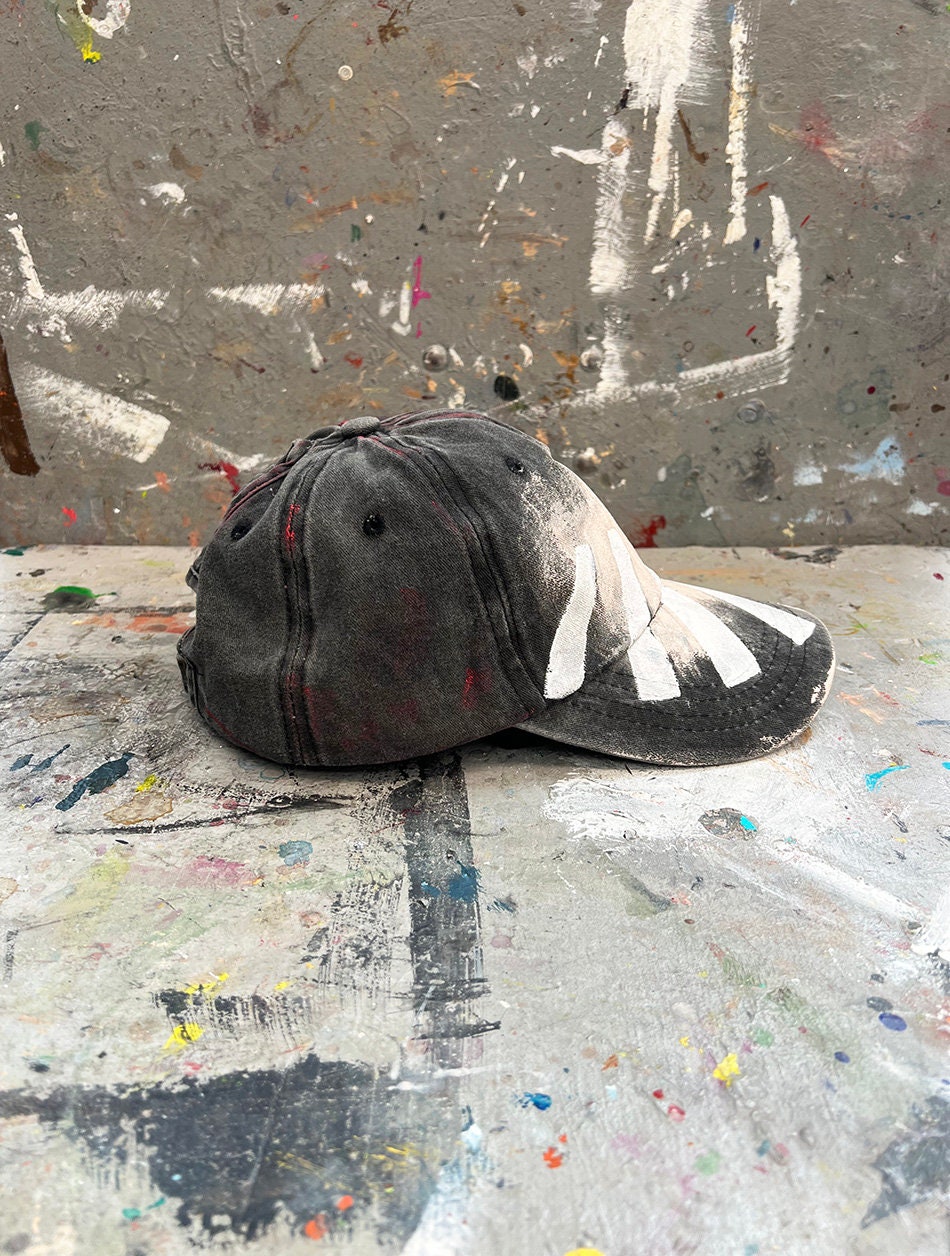 Hand Painted Cap With Traffic Lights, Unisex Baseball Cap, Ponytail ...