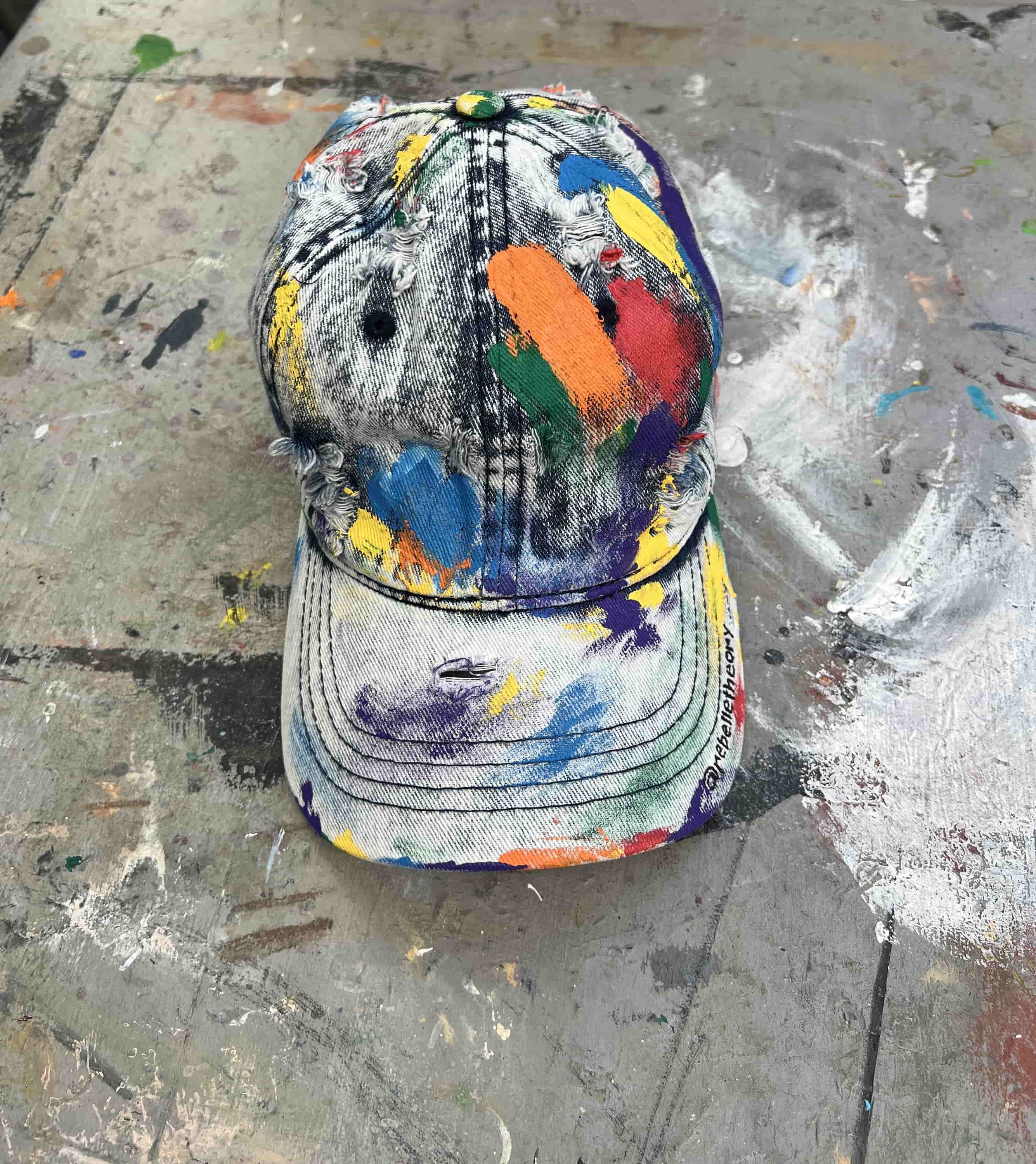 Pride | Hand Painted Pride Baseball Cap- Custom Rainbow Trucker Cap ...