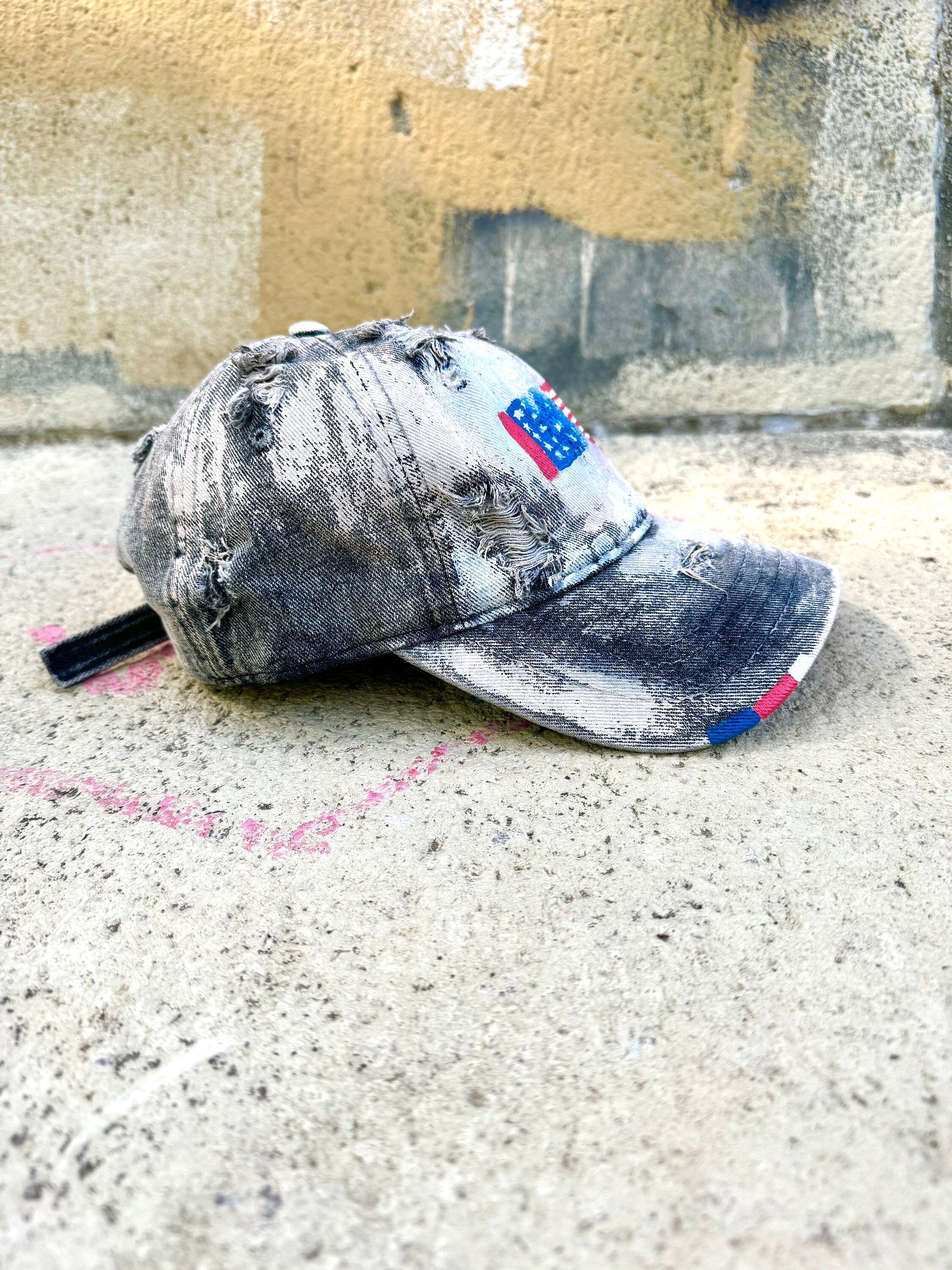 American Flag Painted Cap, Independence Day Hats, Forth of July Gear ...