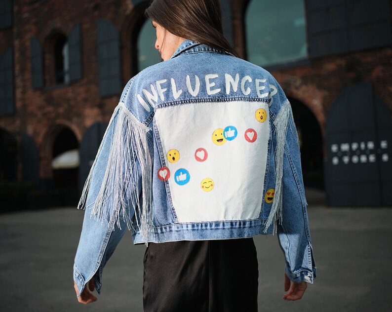 Hand Painted Jean Jacket for Influencers -women's Western Denim Jacket ...