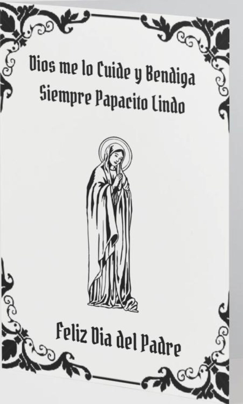 Feliz Dia Del Padre Printable Card, Father's Day Spanish Printable Card, Dios Me Lo Cuide Y ...
