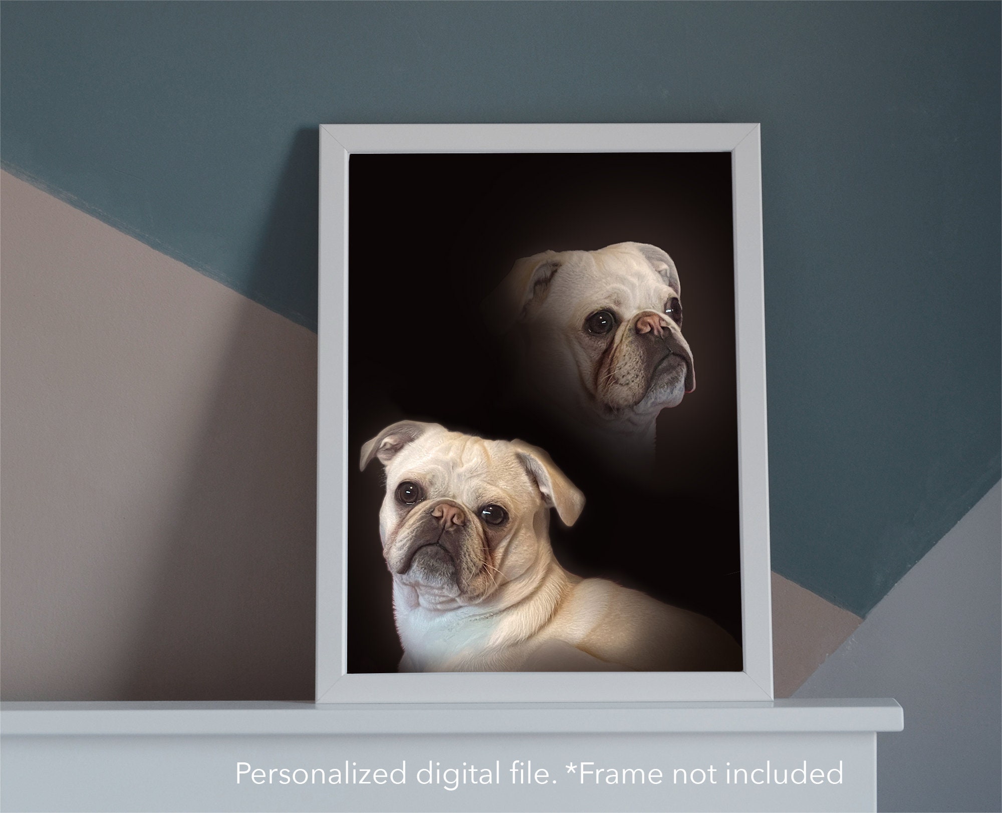 Personalized 80's Double Exposure Digital Pet Portrait - Etsy