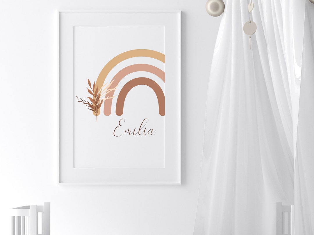 Personalized Poster for the Nursery, Rainbow With Name, Gift for Birth ...