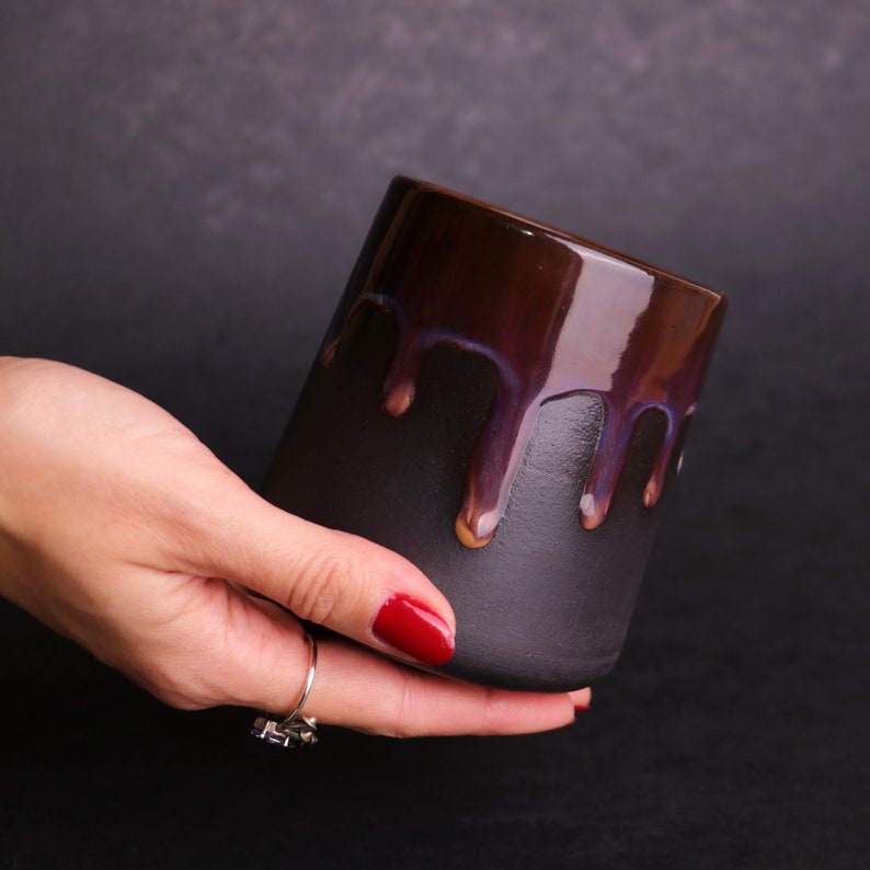 Dripping Style Multicolor Black Clay Pottery Handmade - Etsy