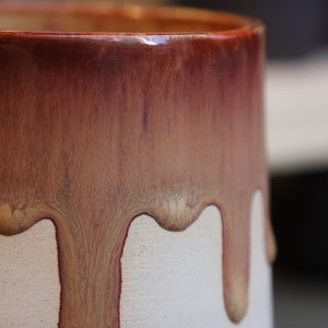 Dripping Style White Clay Brown Glaze Pottery, Handmade Stoneware ...