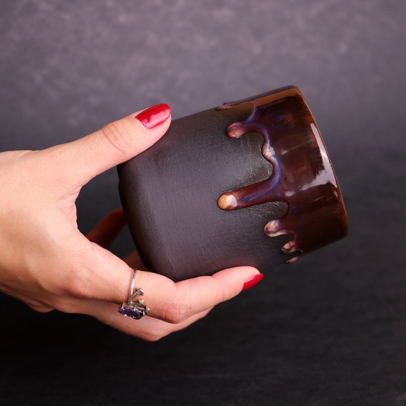 Dripping Style Multicolor Black Clay Pottery Handmade - Etsy