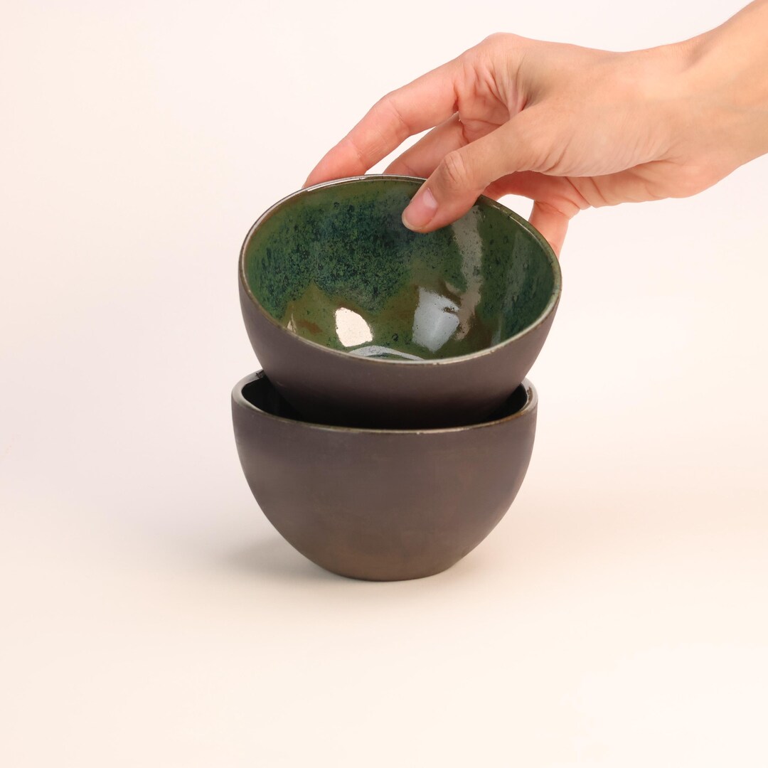Set of 2 4 6 Pieces Minimalistic Small Bowls Handmade Stoneware Ceramic ...