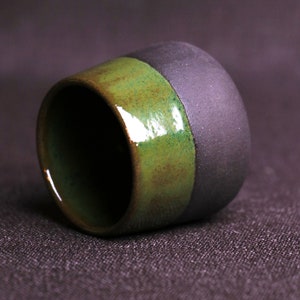 Single Shot Dark Green Black Clay Stoneware Espresso Shot Cup, 75 Ml ...