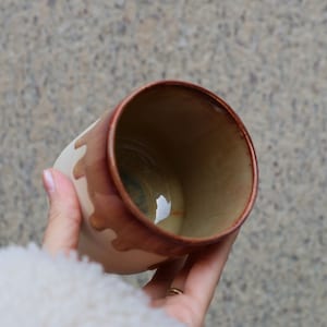 Dripping Style White Clay Brown Glaze Pottery, Handmade Stoneware ...