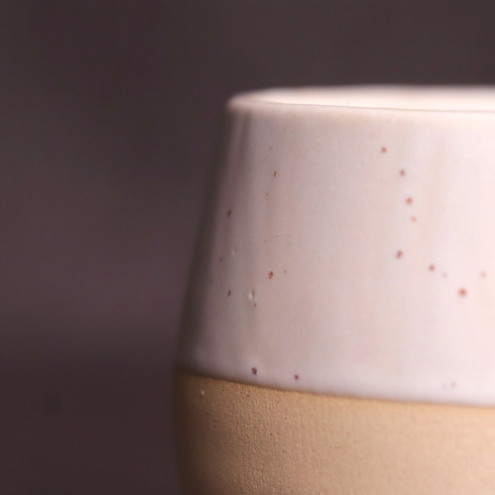 Double Espresso Cup in Clear White, Handmade White Clay Stoneware ...