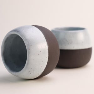 Black and White Stoneware Ceramic Small Single Espresso Shot Cup ...