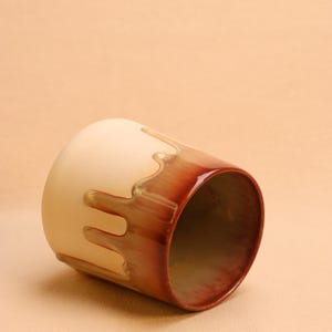 Dripping Style White Clay Brown Glaze Pottery, Handmade Stoneware ...