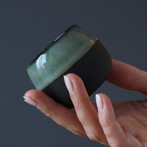 Black and Blue Stoneware Ceramic, Small Single Espresso Shot Cup ...