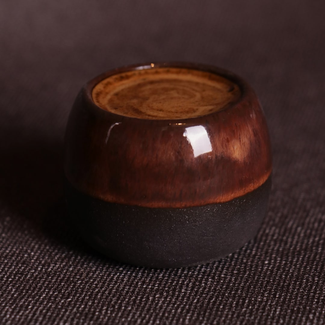 Japanese Style Black Stoneware Sake Cup, Ceramic Single Espresso Cup ...