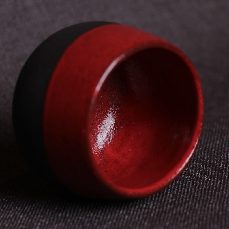 Christmas Red, Black Stoneware, Red Ceramic Espresso Cup, Turkish ...