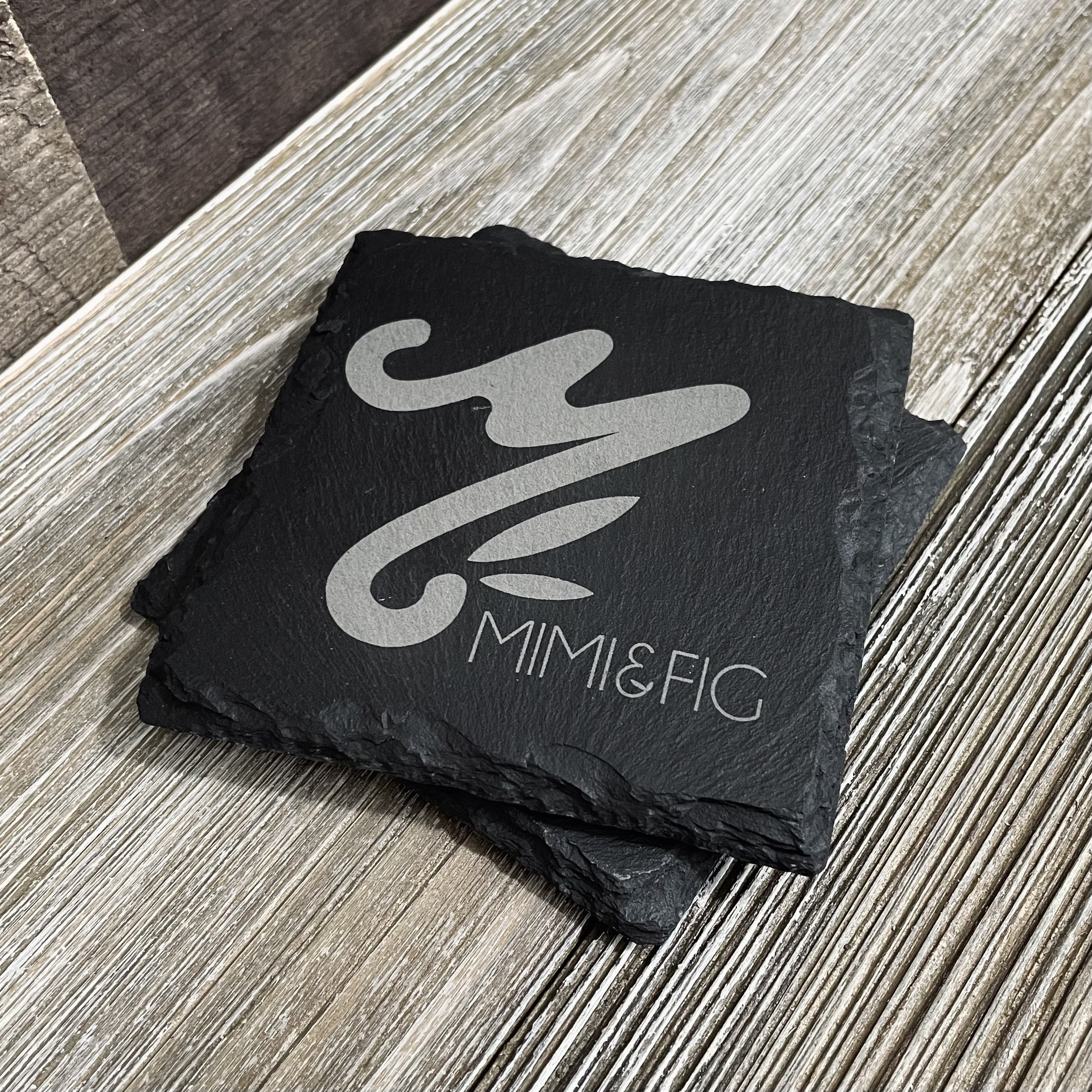 Personalized Logo Coasters Your Logo Set of 4 Rustic Slate Company ...