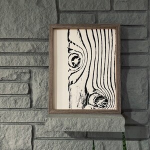 Wood Grain Prints Set of 2 Framed Original Rolled Ink Prints Rustic ...