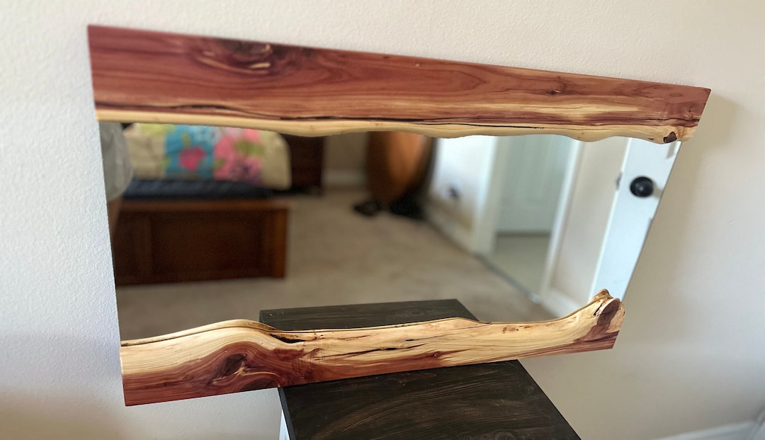 Live Edge Red Cedar Mirror Large Mountable Slab Mirror Live - Etsy
