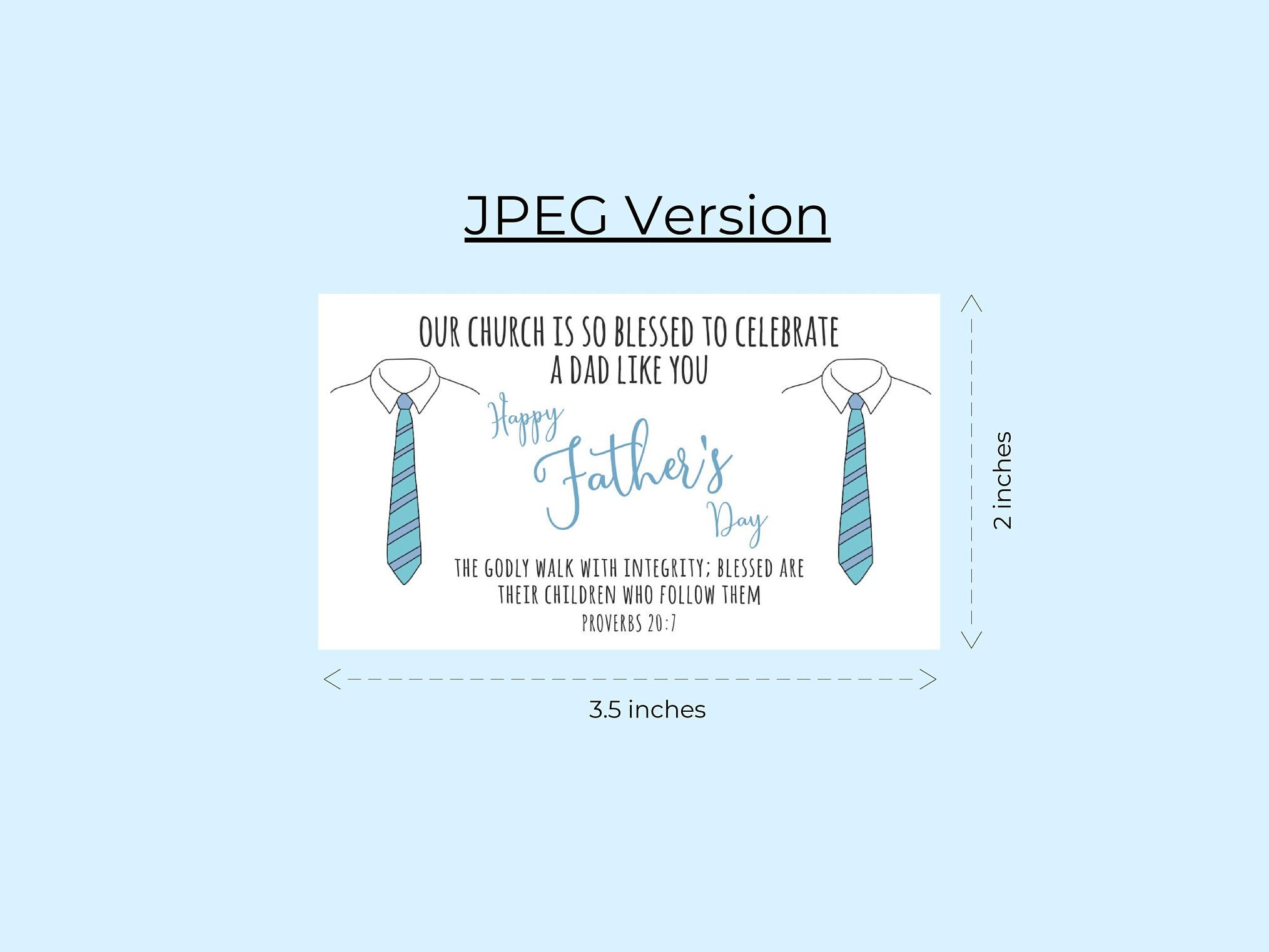 DIGITAL Church Happy Father's Day Gift Tag Present for Dads on Fathers ...