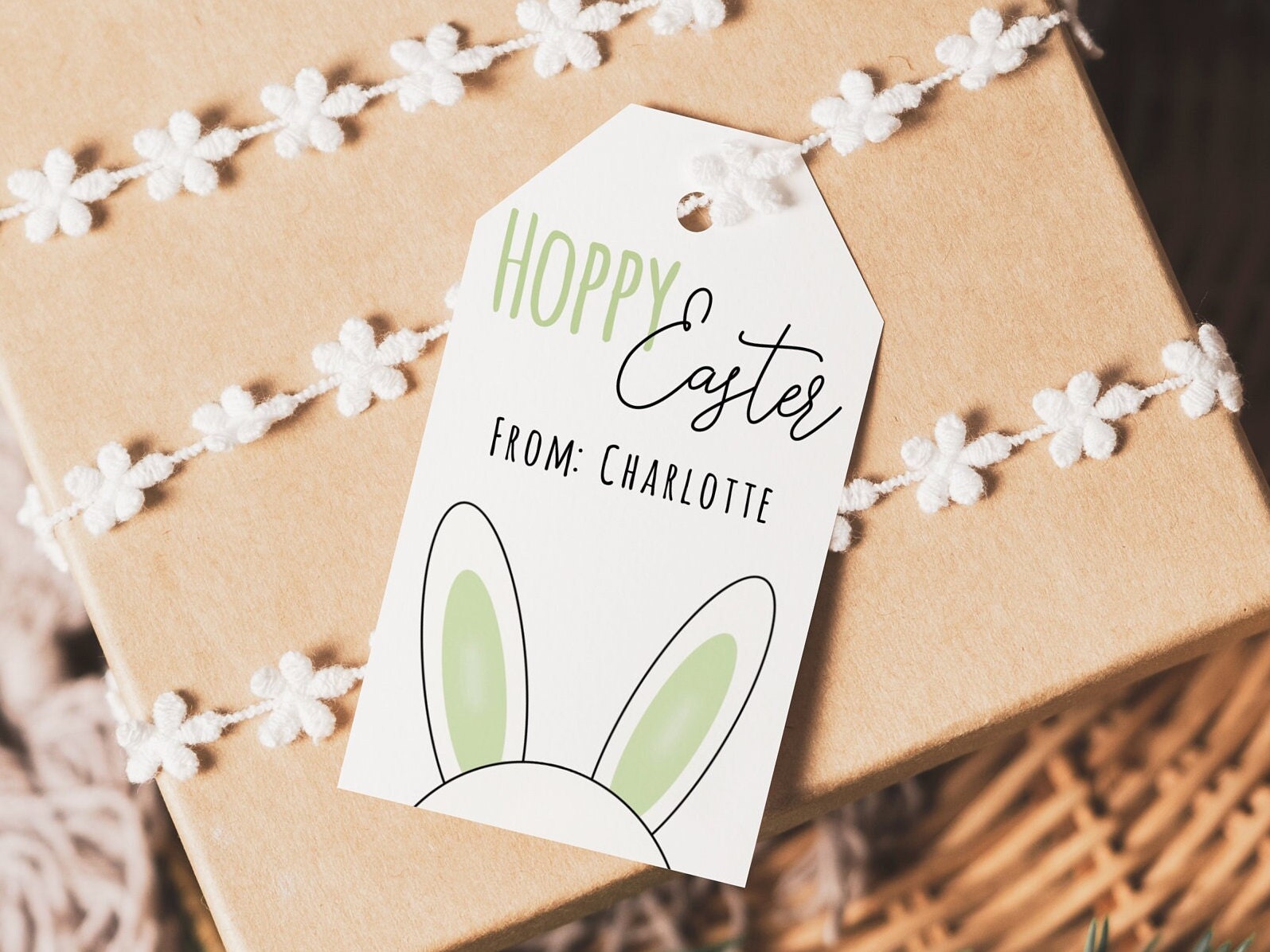 DIGITAL Easter Gift Tags Bunny Basket Label Party Favor Tag Kids ...
