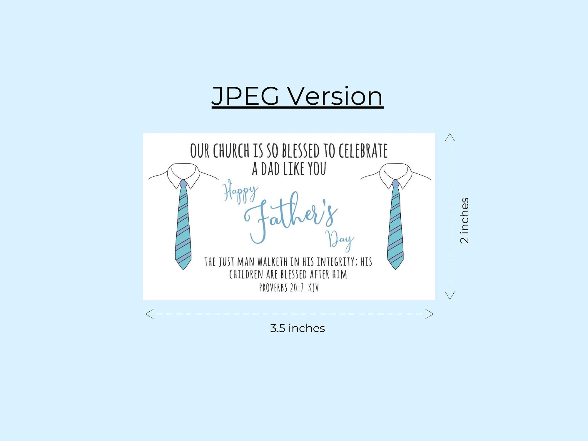 DIGITAL KJV Church Happy Father's Day Gift Tag Present for Dads on ...
