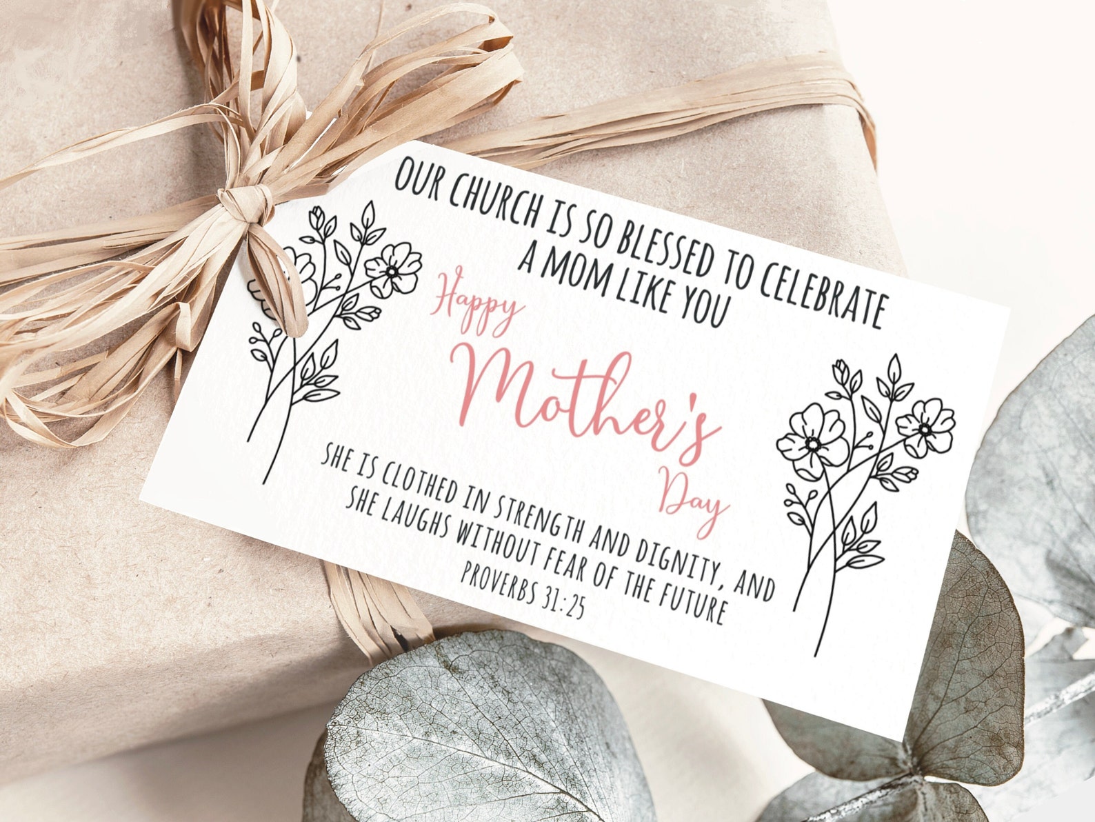DIGITAL Church Happy Mother's Day Gift Tag Present for Moms on Mothers ...