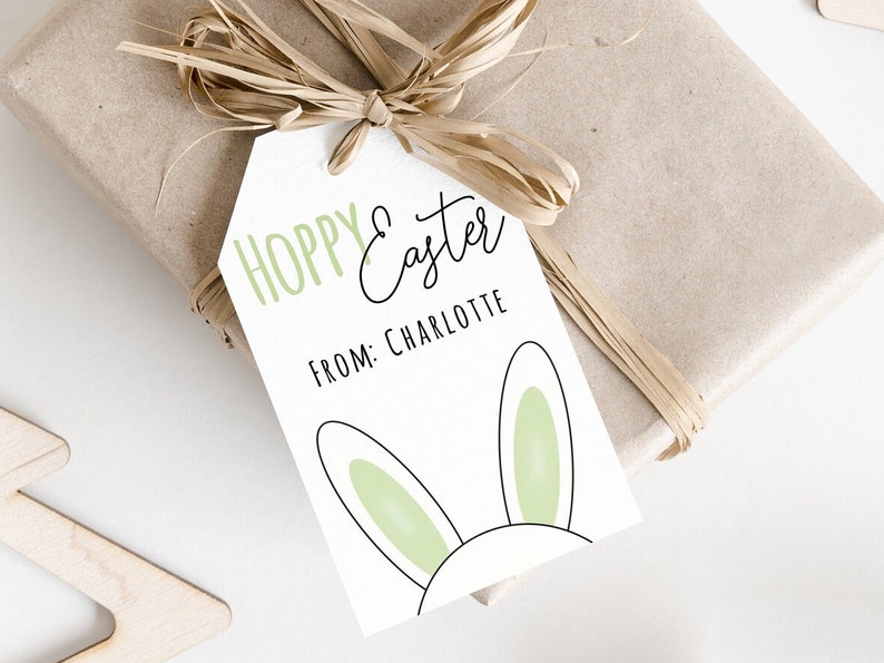 DIGITAL Easter Gift Tags Bunny Basket Label Party Favor Tag Kids ...
