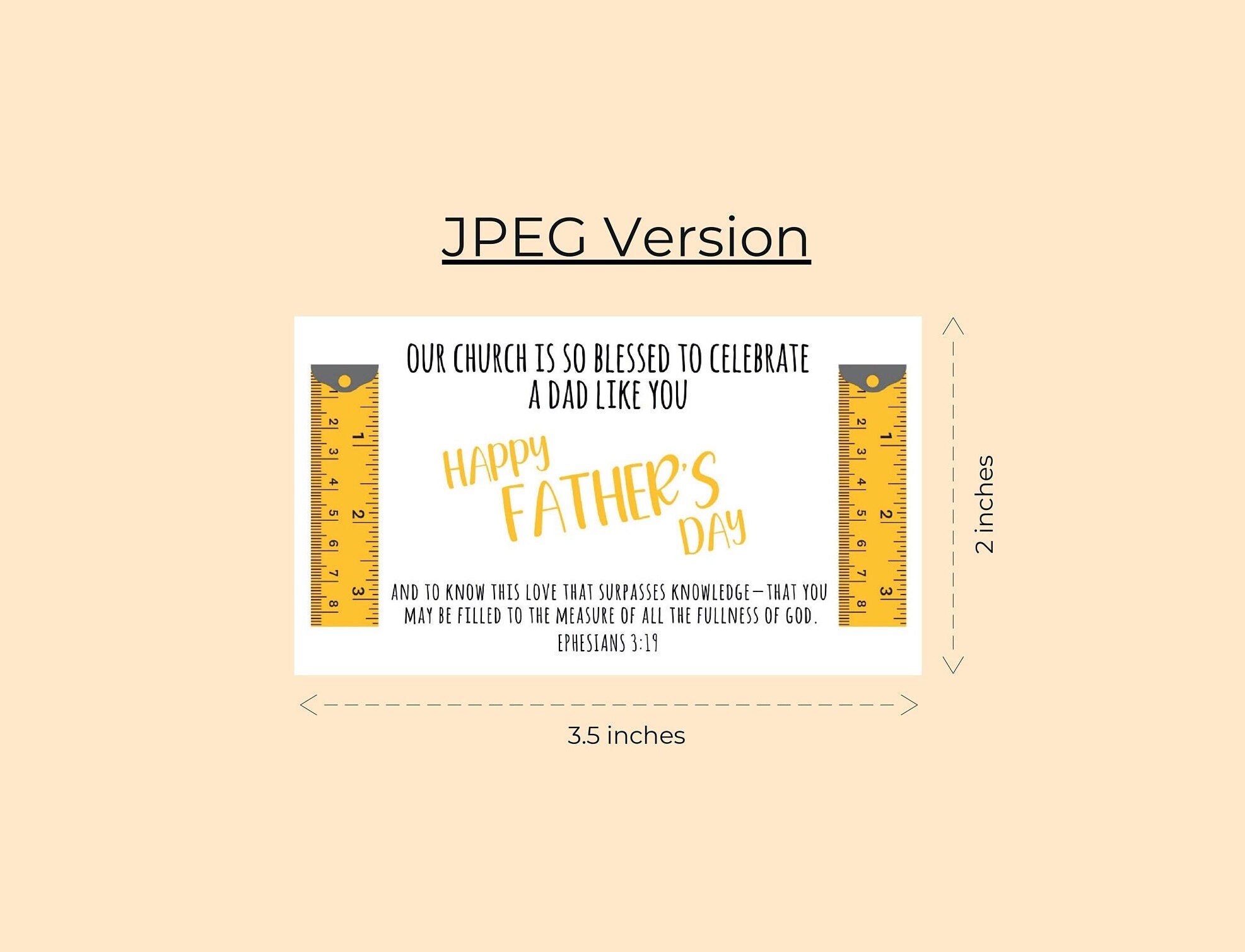 DIGITAL Church Happy Father's Day Gift Tag Present for Dads on Fathers ...