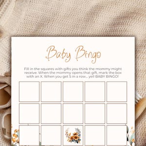 Fall Baby Bingo, Baby Shower Game, Printable Download Games, Boho ...
