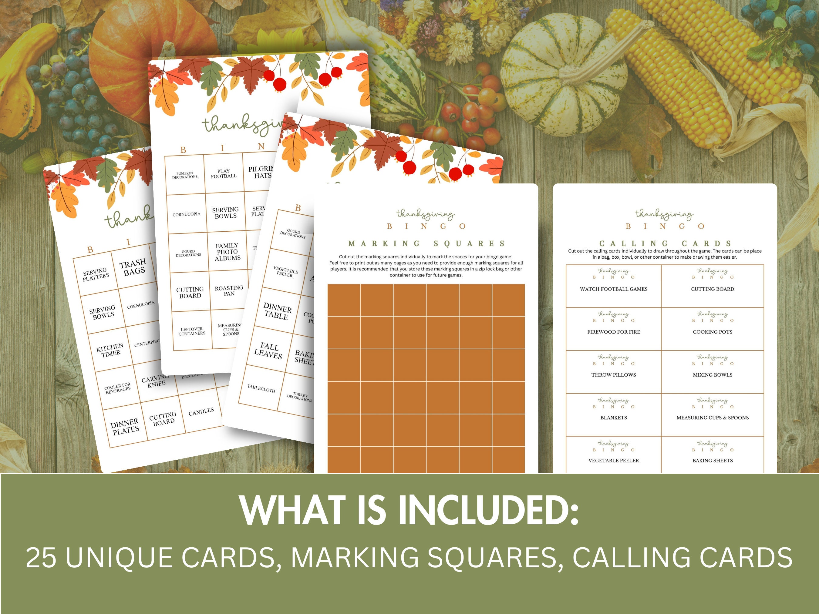 Printable Thanksgiving Bingo Cards, Printable Fall Game, Fall Classroom ...
