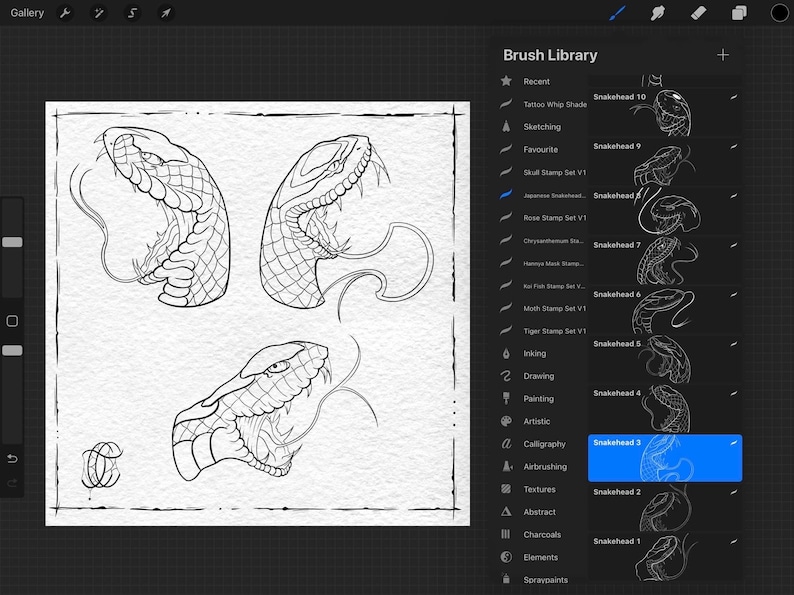 Snakehead Stencil's / Brush Set- 12 Pack - Etsy