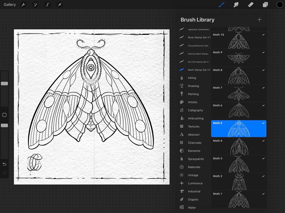 Neo Traditional Moth Stencil's / Brush Set- 13 Pack - Etsy