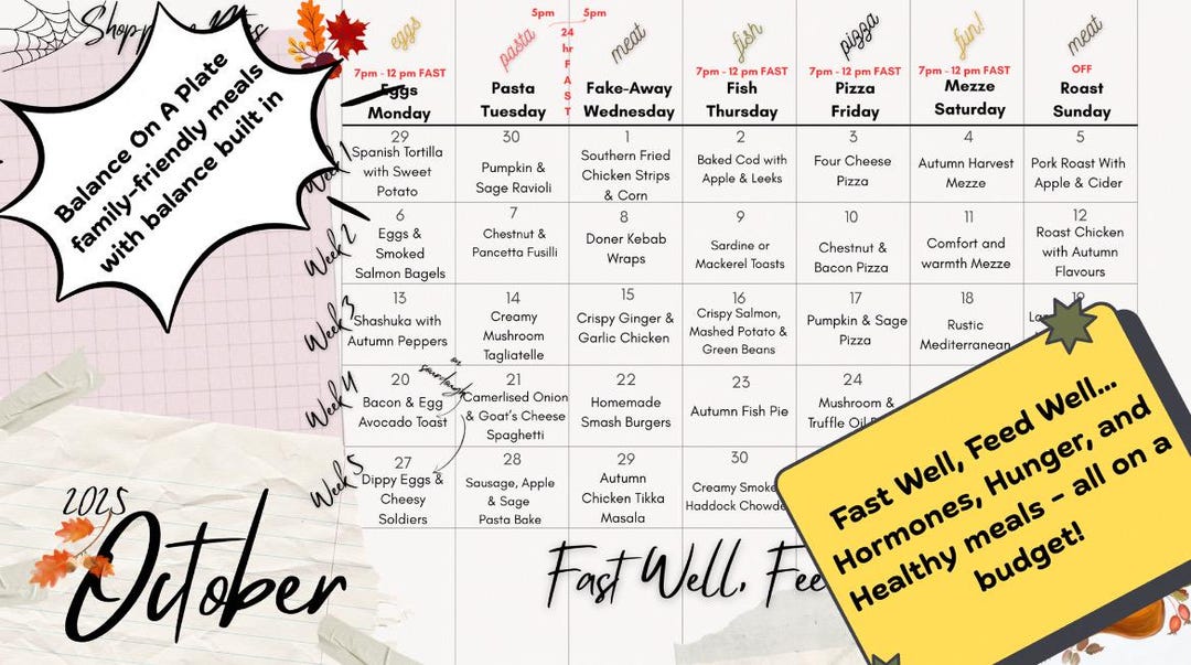 Balance on A Plate, October Family Meals & Fasting Calendar (digital ...