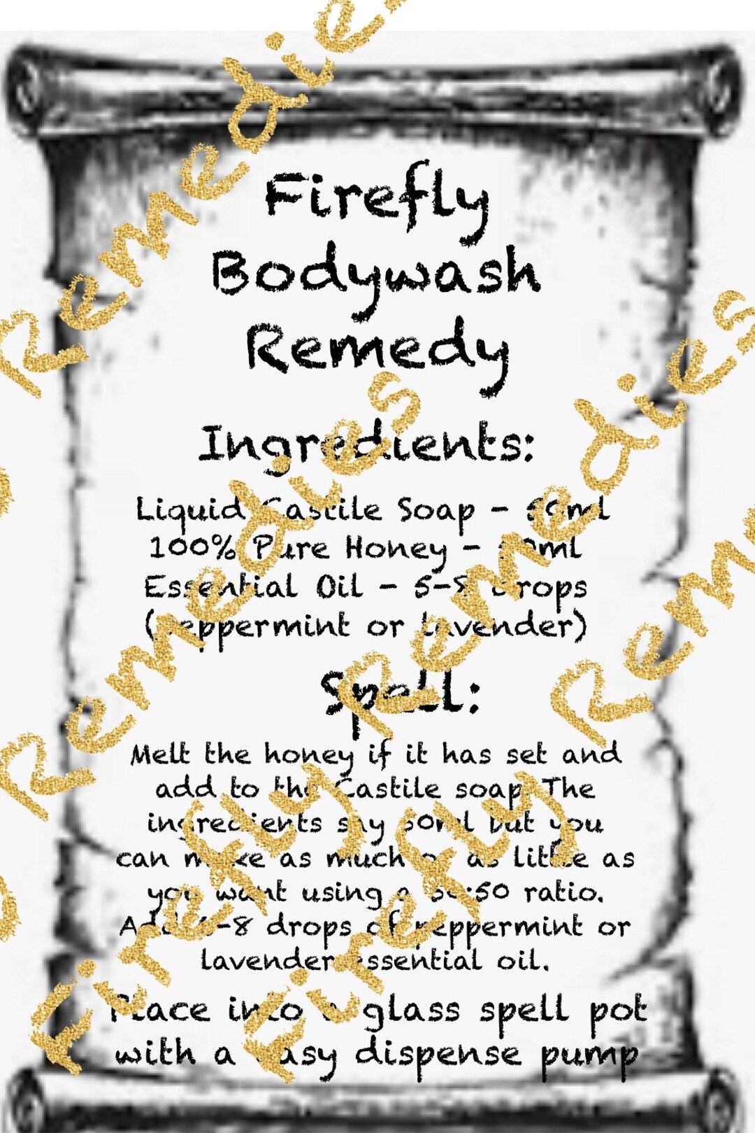 Firefly Body Wash Remedy - Body Wash Recipe - Organic Ingredients for ...