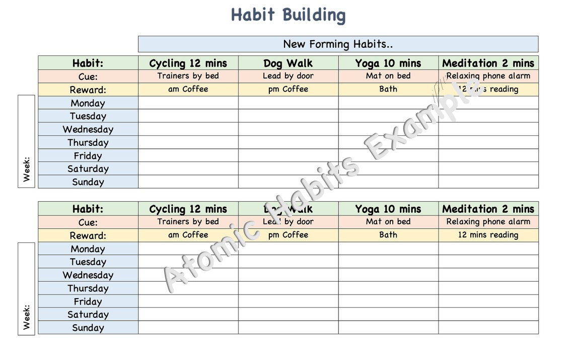 Atomic Habits Sheet, Habit Recording Planner, Habits Diary Plan ...