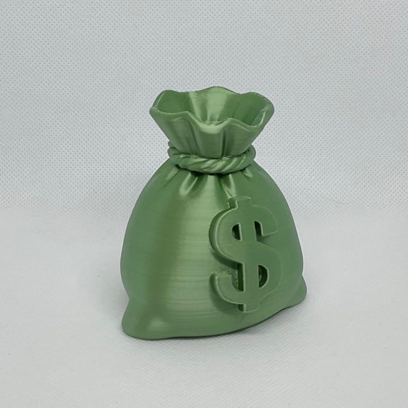 3D Printed Money Bag Statue | Modern Desk Decor | Minimalist Home ...