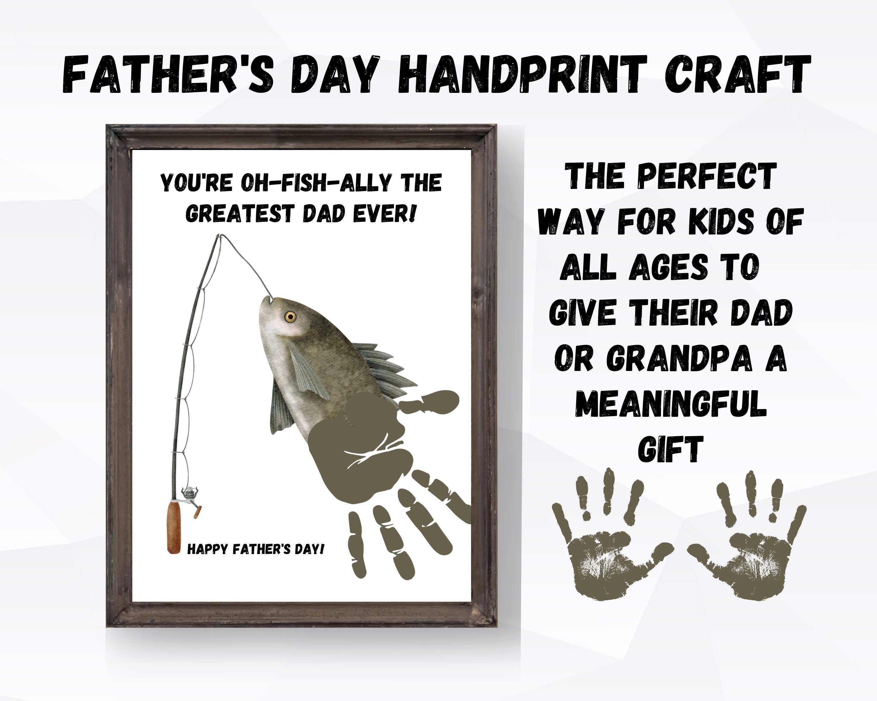 Father's Day Handprint Craft, DIY Keepsake for Dad From Kids, Gift for ...