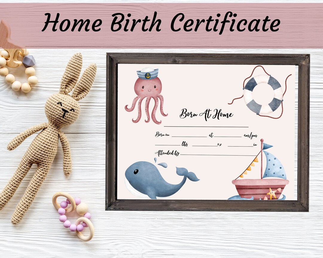 Home Birth Certificate, Birth Stats Sign, Welcome Baby Sign, Newborn ...