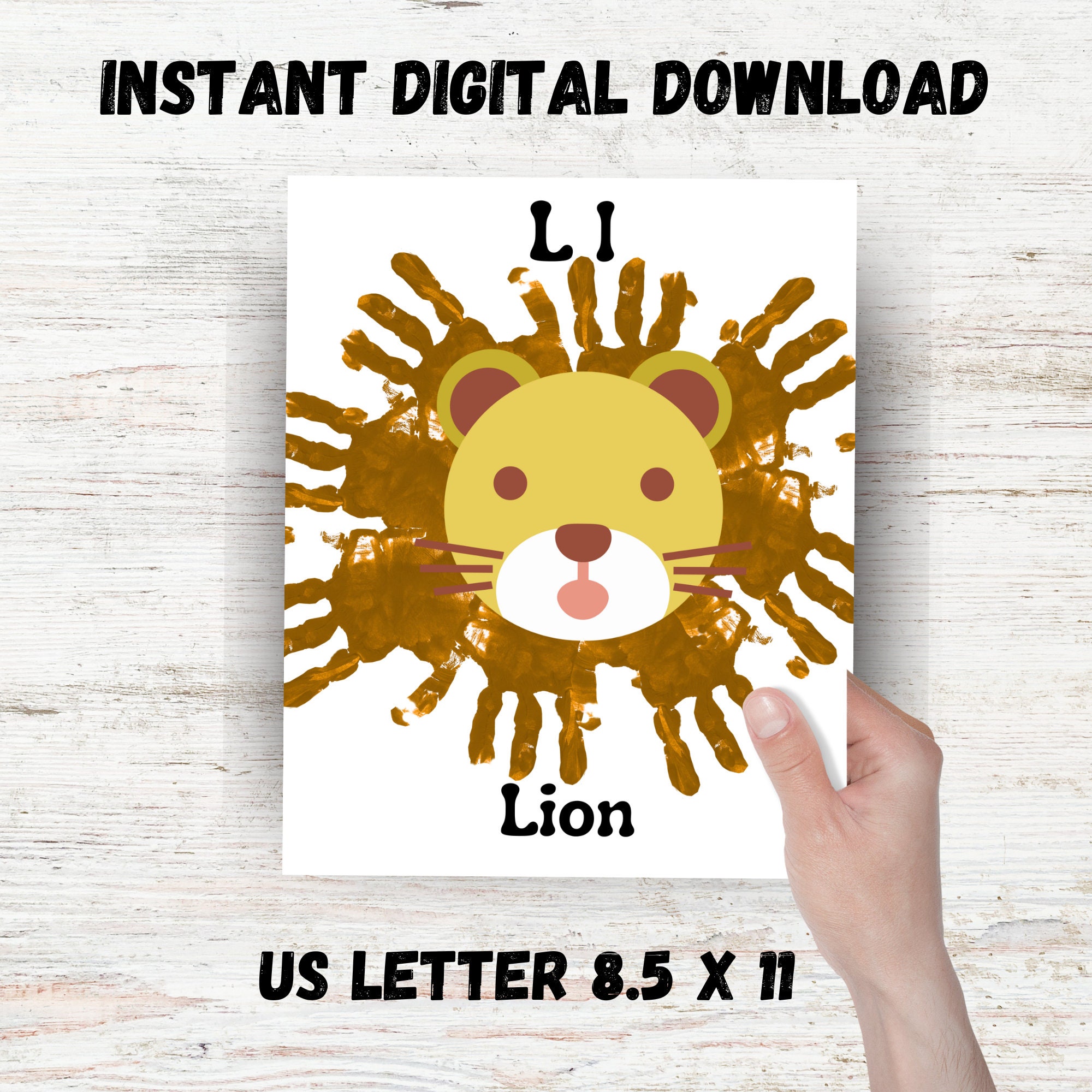 Animal Alphabet Handprint Craft, Preschool Handprint Craft, Preschool ...