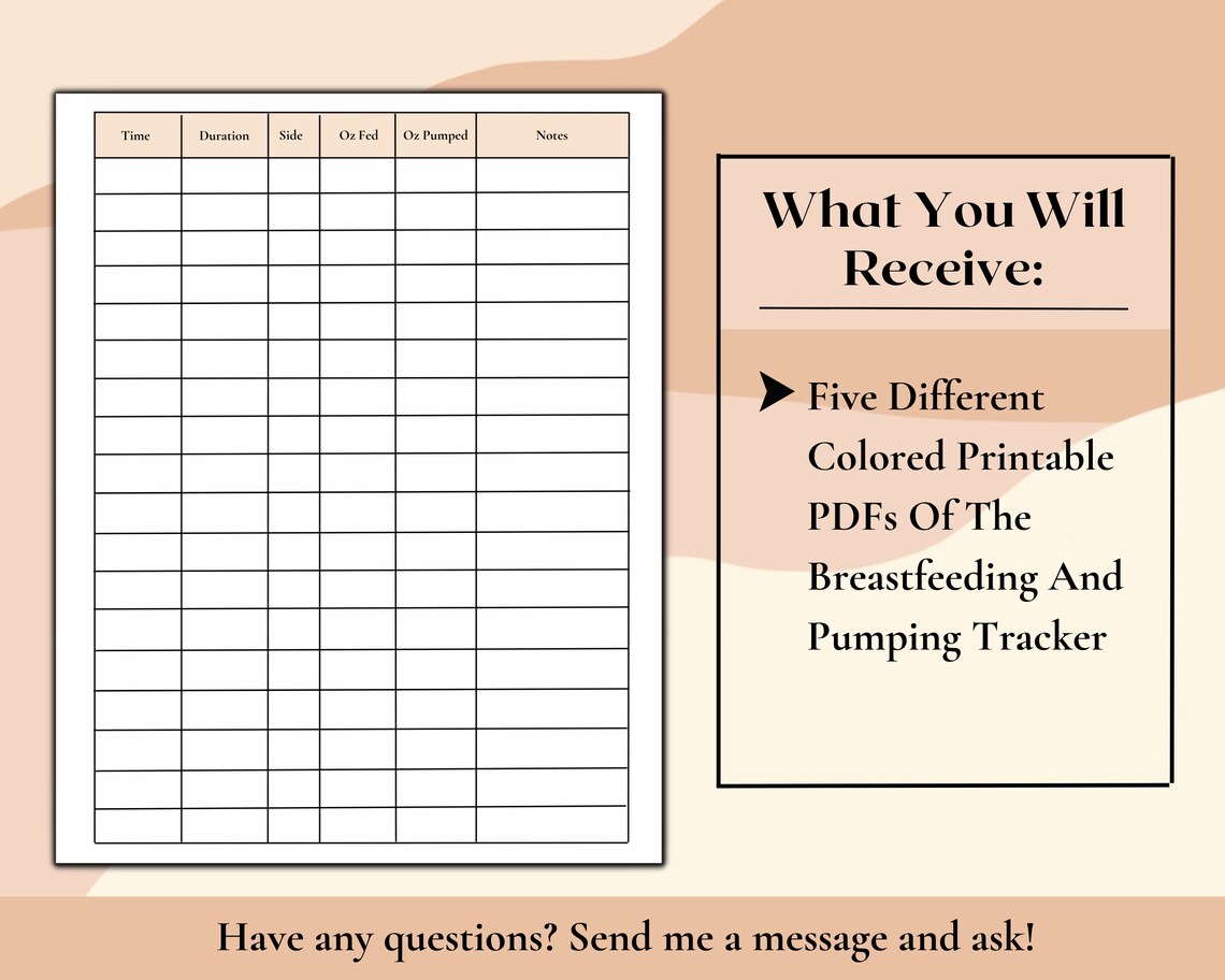 Breastfeeding Log Printable Minimalist, Breast Pumping Tracker, Baby ...