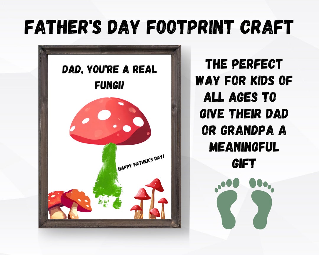 Father's Day Footprint Craft, DIY Gift for Dad From Kids, Keepsake for ...