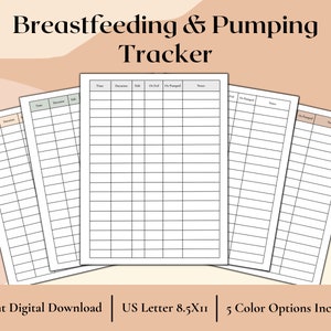 Breastfeeding Log Printable Minimalist, Breast Pumping Tracker, Baby ...