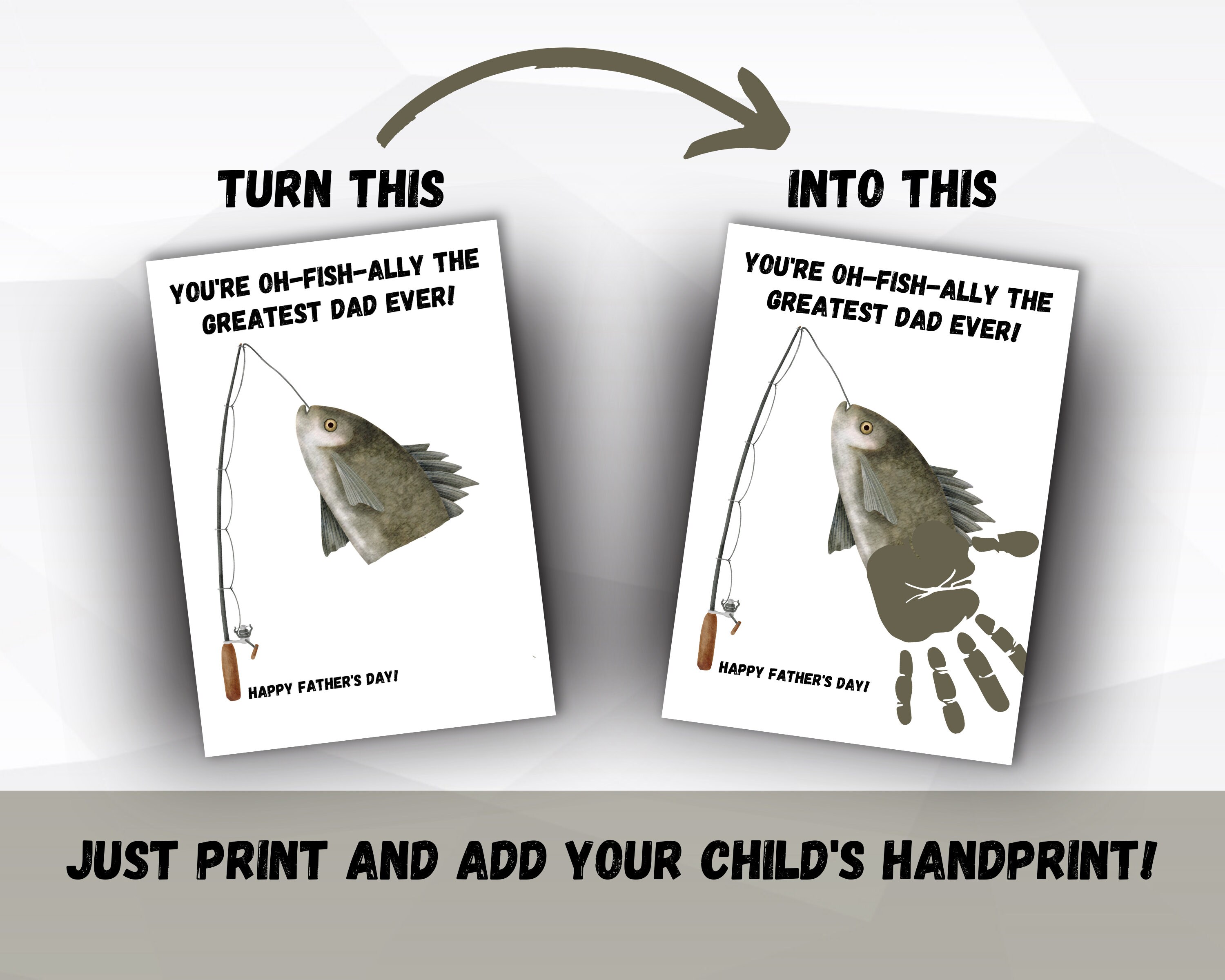 Father's Day Handprint Craft, DIY Keepsake for Dad From Kids, Gift for ...