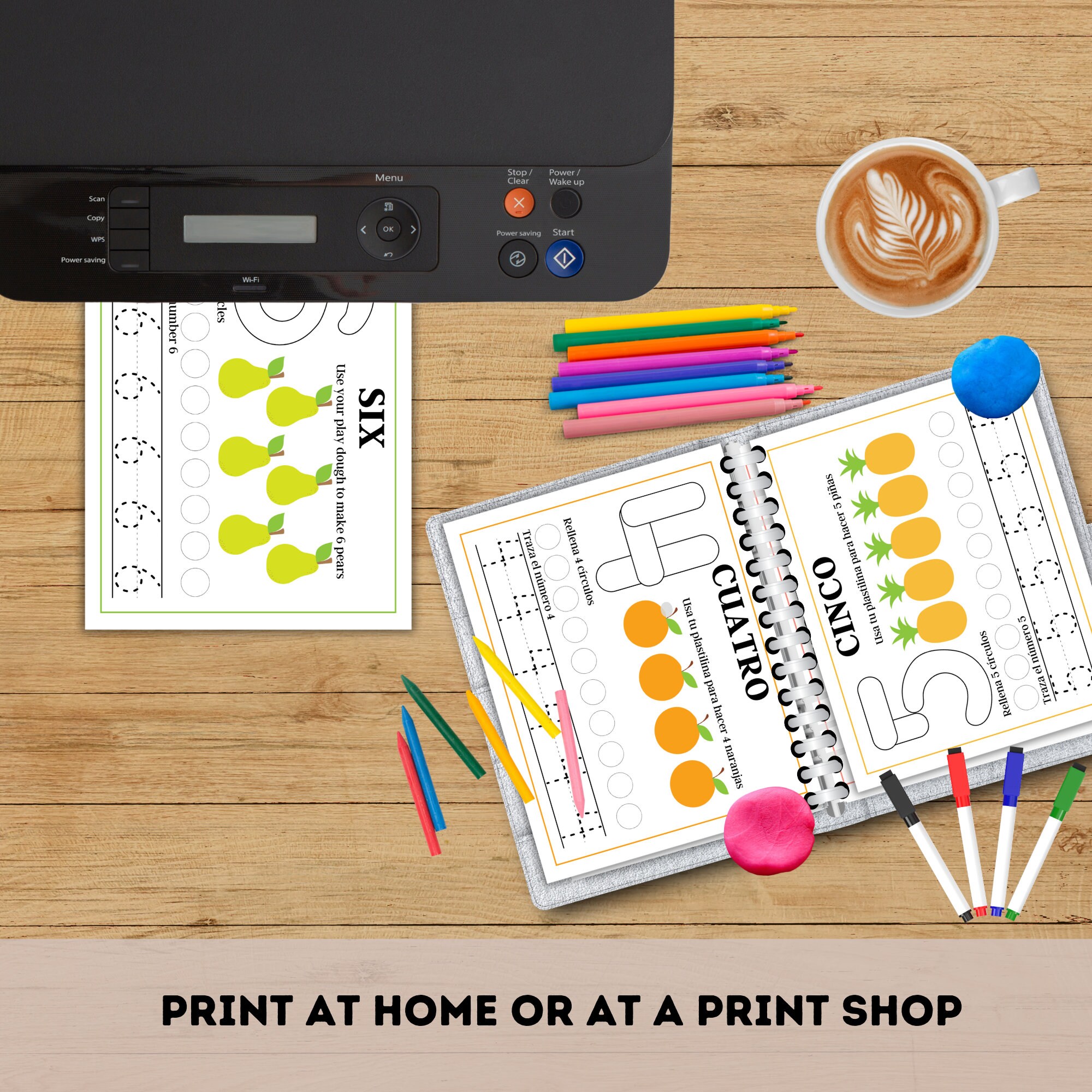 Number Playdough Mats, Spanish Learning, Bilingual Flashcards, Fine ...