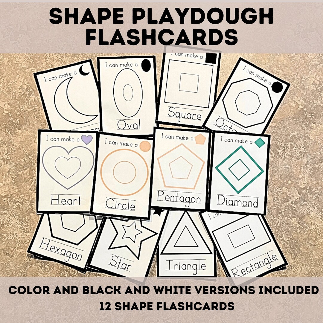 Shape Playdough Flashcards, Learning Shapes, Fine Motor Skills ...